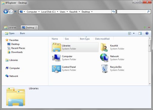 BExplorer, a tabbed Windows Explorer alternative